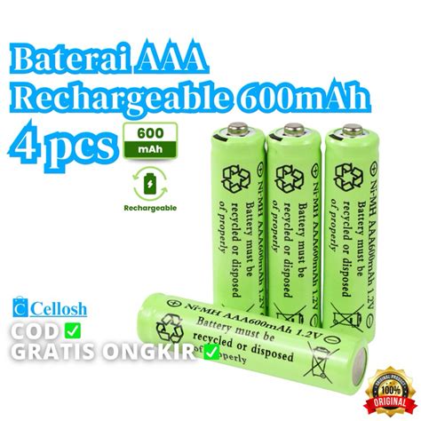 Jual Batu Baterai Cas Isi Ulang AAA Rechargeable NiMH MAh PCS Shopee Indonesia