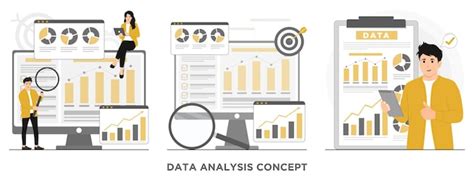 Premium Vector Flat Vector Data Analysis Concept Illustration