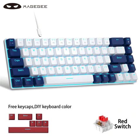 MageGee Box Gaming Mechanical Keyboard Wired Game Keyboard Blue Red Switch Type C Key LED