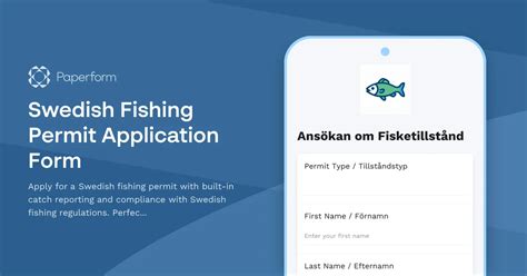 Swedish Fishing Permit Application Form Template Paperform