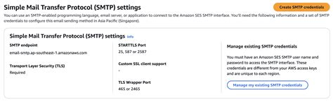 Setup Smtp Configuration Using Aws Ses