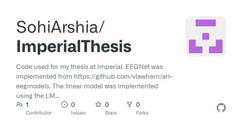 Github Sohiarshia Imperialthesis Code Used For My Thesis At Imperial Eegnet Was Implemented