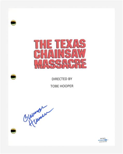 Gunnar Hansen Signed The Texas Chain Saw Massacre Movie Script