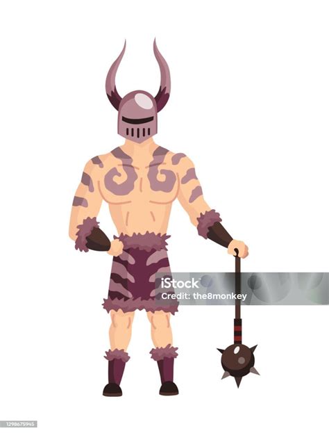 중세 시대의 중세 왕국 캐릭터 역사적 기간 벡터 일러스트 일러스트 중세 전투기 또는 전체 갑옷 플랫 일러스트에 바이킹 육군에