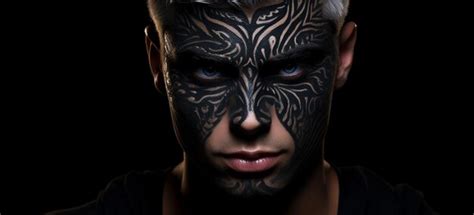 Premium Photo Handsome Guy With Artistic Black Shadow On His