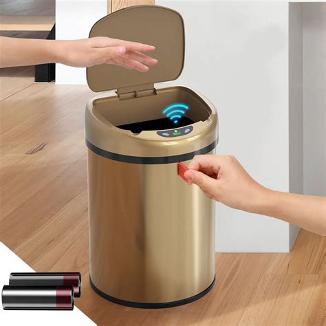 Smart Trash Can 3 5 Gallon Stainless Steel Garbage Can With Automatic Packaging Function