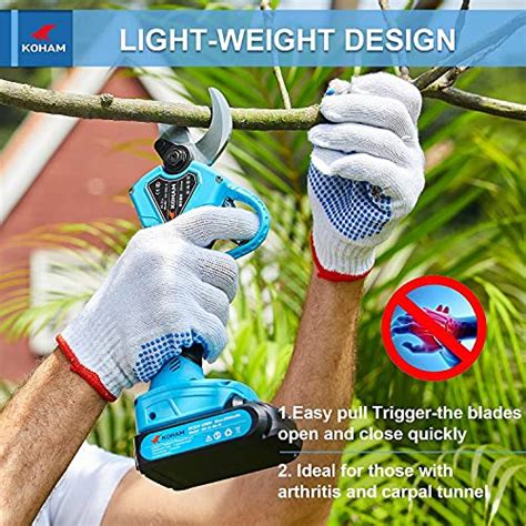 Koham Professional Cordless Electric Pruning Shears With 2pcs Backup