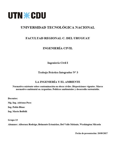 Trabajo Práctico Integrador N° 3 Ing Civil Pdf