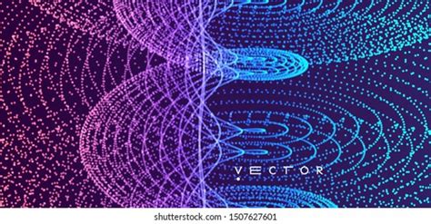 Spiral Array Dynamic Particles Abstract Grid Stock Vector Royalty Free