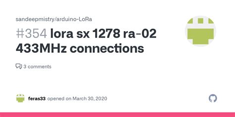 lora sx 1278 ra 02 433mhz connections · issue 354 · sandeepmistry
