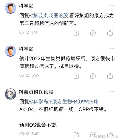 康方生物 B09926 君实生物01877 信达生物01801 3月的预言马上实现了。康方价格先 雪球