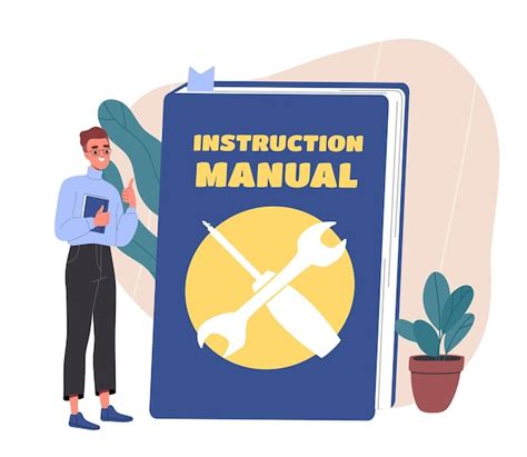 Premium Vector Instruction Manual Concept Man Near Book With