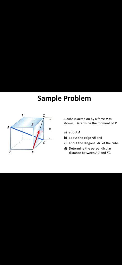 Solved Sample Problem A Cube Is Acted On By A Force P As Chegg Com