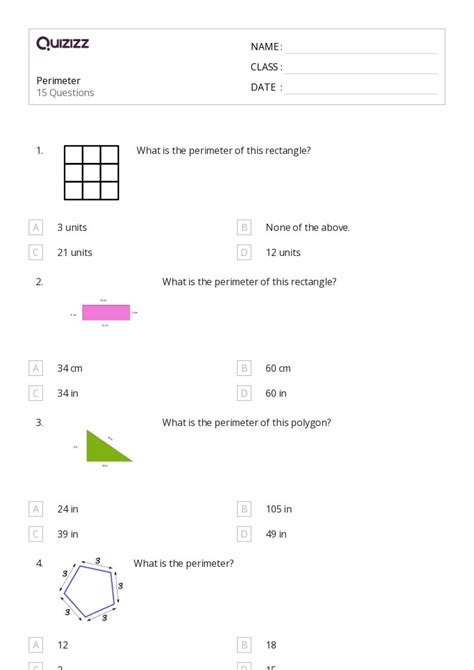 50 Perimeter Worksheets For 4th Grade On Quizizz Free And Printable