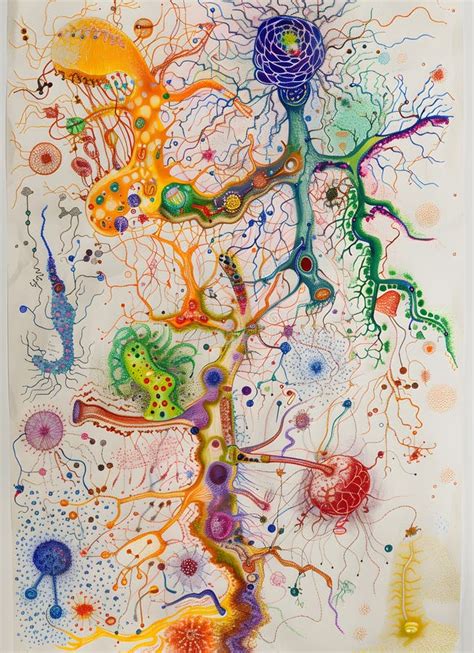 Colorful Abstract Neural Network Art With Vivid Details Stock Image Image Of Neurons Vibrant