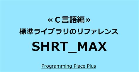 Shrtmax Programming Place Plus C言語編 標準ライブラリのリファレンス