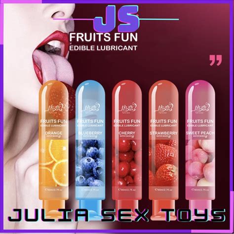 Fruits Fun Edible Fruit Lubricant 80ml Fruit Water Soluble Lubricant Sex Lube Body Massage Gel