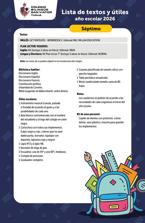 Listas De útiles Escolares Y Textos Para El Año Escolar Csv 2026