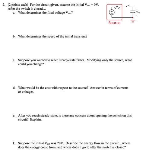 Solved 2 ﻿points Each ﻿for The Circuit Given Assume The