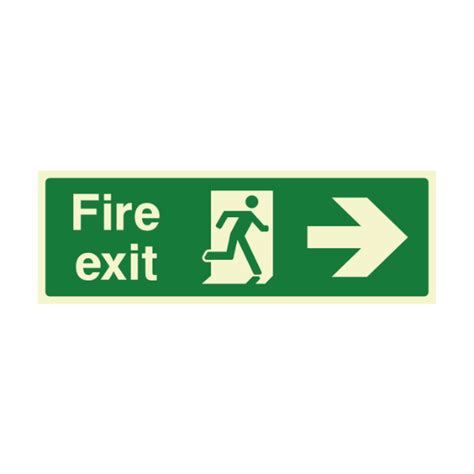Fire Exit Sign Right Direction 450 X 150mm Fire Seals Direct