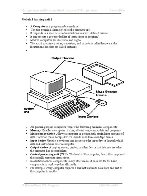 module 1 learning unit 1 microprocessors and microcontrollers architecture of microprocessors