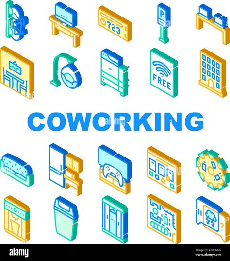 Coworking Work Office Collection Icons Set Vector Stock Vector Image And Art Alamy