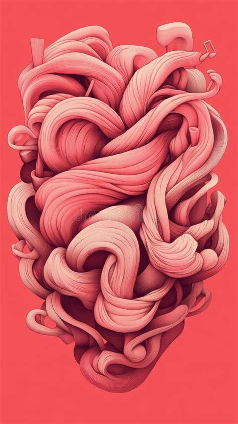 Abstract Pink Swirls Create A Dynamic Flowing Pattern On A Vibrant Red Background Ai Stock