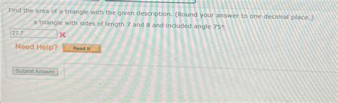 Solved Find The Area Of A Triangle With The Given