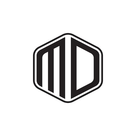 premium vector flat design md logo