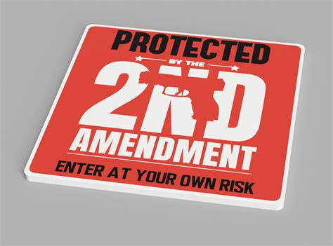 Protected By 2nd Amendment Sign With Magnet Mounts By Kace3d Makerworld