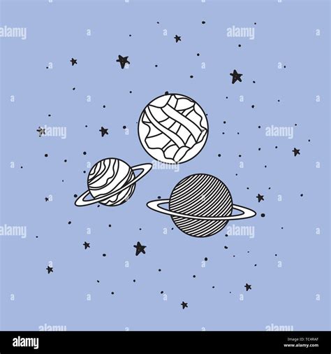 Three Planets In The Space Design Stock Vector Image Art Alamy