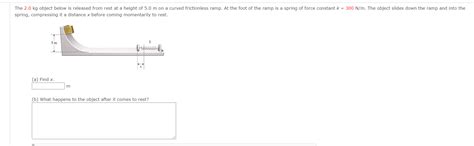 Solved The Kg Object Below Is Released From Rest At A Chegg