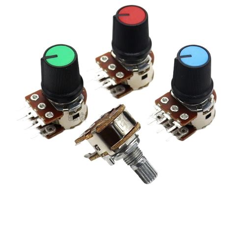Six Legged Carbon Film Double Potentiometer B10k With Knob Audio Power Amplifier Volume