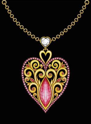 Crystal Heart Jewelry Vector Art Icons And Graphics For Free Download