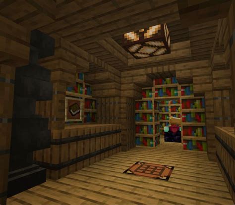 Library With Workingstation Edifici Minecraft Minecraft Idee Minecraft