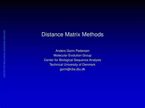 Ppt Distance Matrix Methods Powerpoint Presentation Free Download