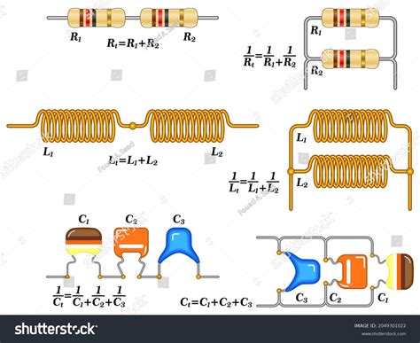 Resistors Inductors Capacitors Series Parallel Stock Vector Royalty Free Shutterstock