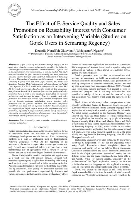 Pdf The Effect Of E Service Quality And Sales Promotion On Reusability Interest With Consumer