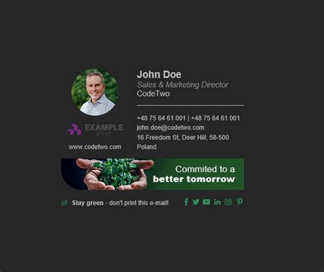 Free Email Signature Inspiration Csr And Sustainability