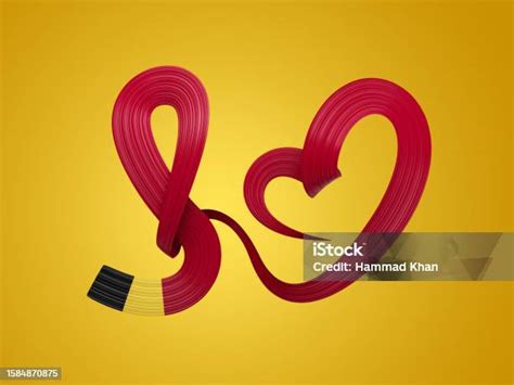 벨기에 하트 모양의 물결 모양 인식 리본 깃발 노란색 배경 3d 그림의 3d 국기 3차원 형태에 대한 스톡 사진 및 기타 이미지 3차원 형태 Capital Region