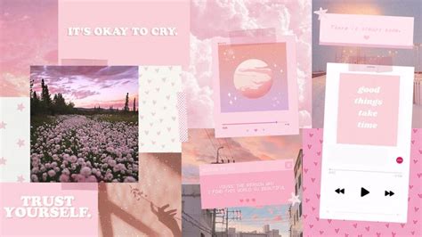 Soft Pink Aesthetic Collage 5 Versions