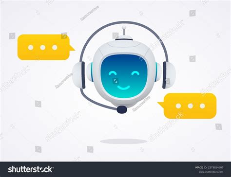 Chat Bot Headphones Robot Assistant Customer Stock Vector Royalty Free