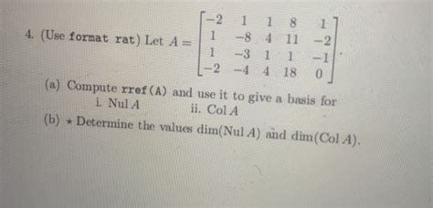 Solved Use Format Rat Let A Chegg Com