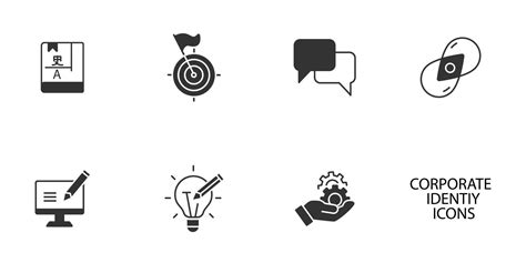 Corporate Identity Icons Set Corporate Identity Pack Symbol Vector