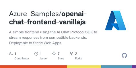 Github Azure Samples Openai Chat Frontend Vanillajs A Simple