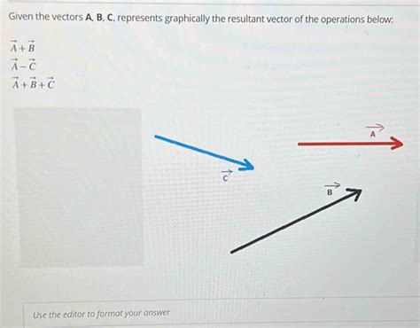 solved given the vectors a b c represents graphically the resultant