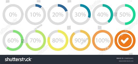 Set Circular Progress Bar Timer Icon Stock Vector Royalty Free