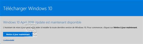 Windows 10 April 2018 Update Version 1803 Téléchargement
