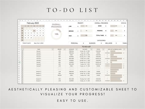 Excel To Do List Template Spreadsheet Task Planner Excel Etsy Australia