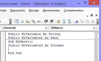 témporaExcel Declaración de variables en VBA para Excel III